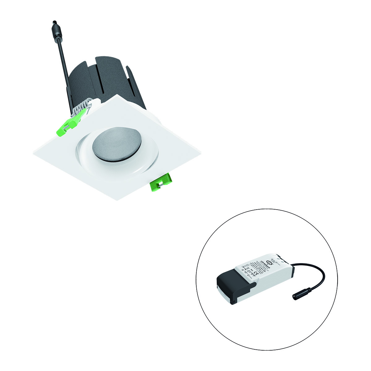 LED Deckeneinbau - quad. - schwenkbar - weiß - IP20 220-240V/AC - 13W ...