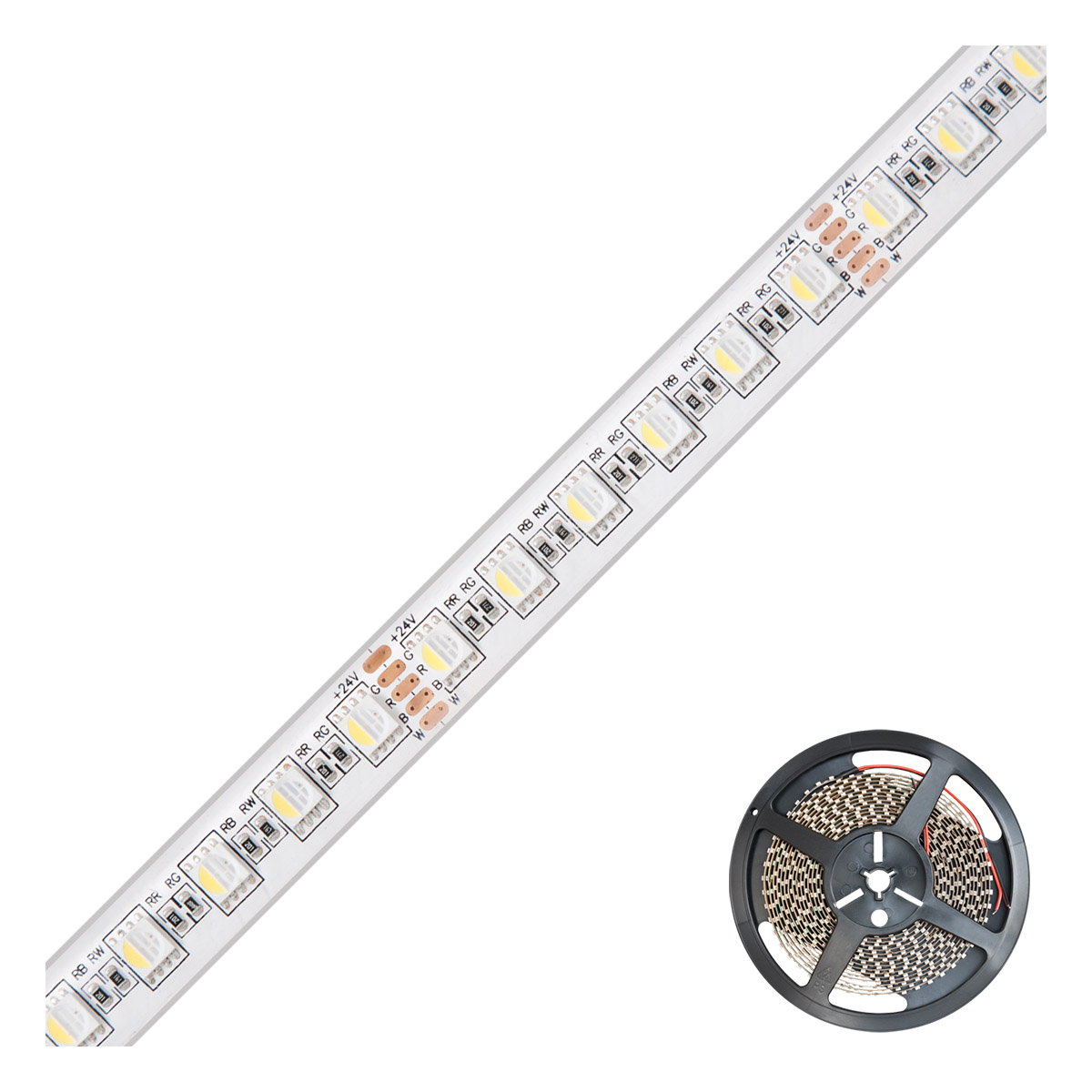 LED-Strip - IP67 - 24V/DC - 9,6W/m - 612lm/m - 84LED/m 5m-Rolle - RGB+W ...