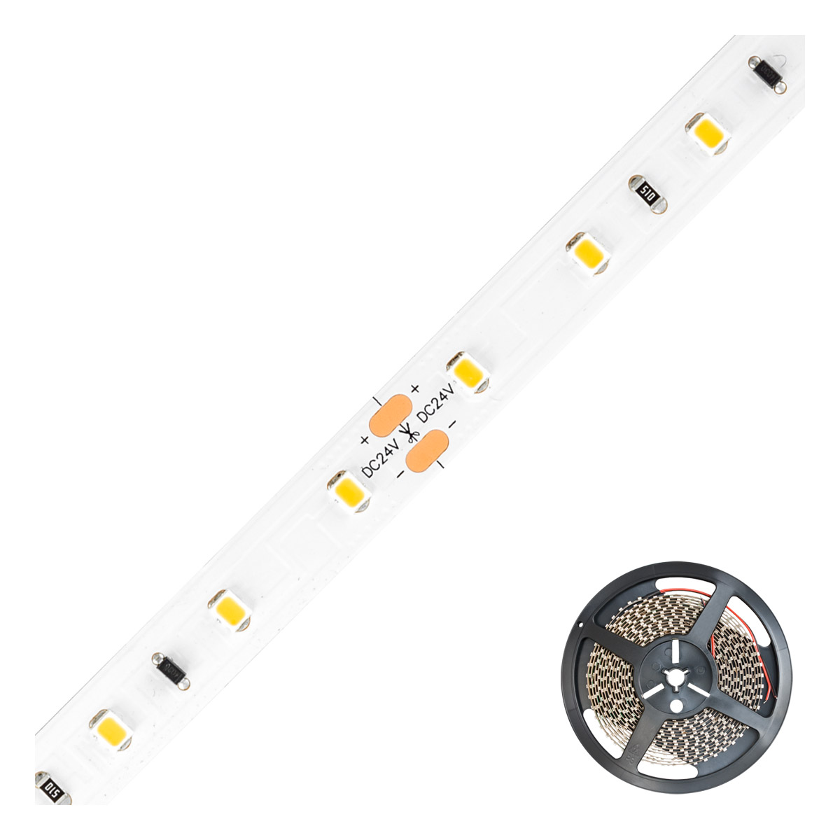 LED-Strip - IP20 - 24V/DC - 5W/m - 475lm/m - 60LED/m 25m-Rolle - 3000K ...