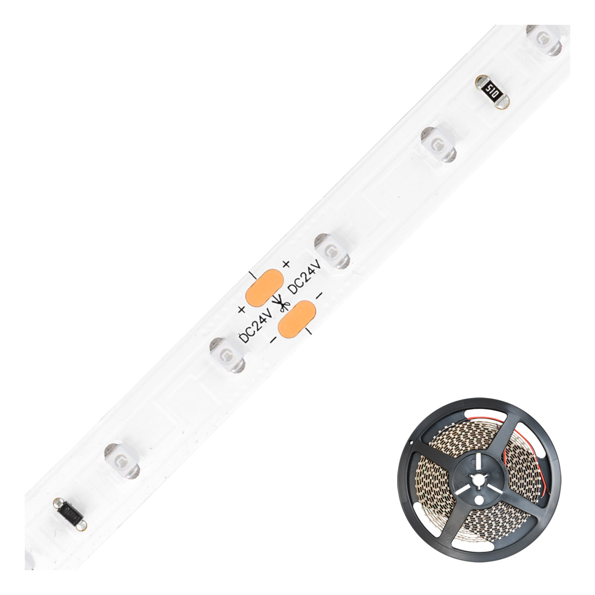 LED-Strip - IP20 - 24V/DC - 5W/m - 90lm/m - 60LED/m 5m-Rolle - blau ...