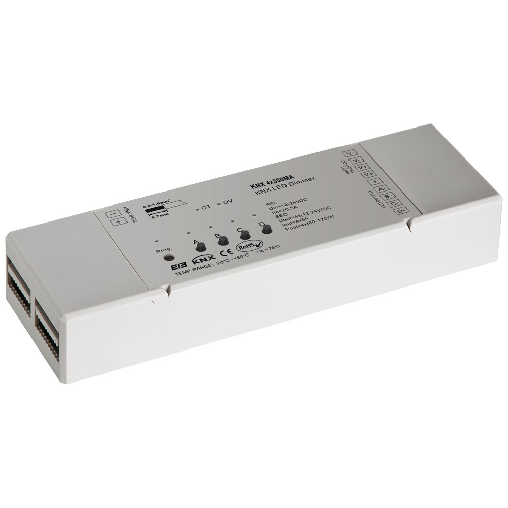 KNX-Dimmer - 12-36V/DC - max. 16,8-50,4W - 4x350mA