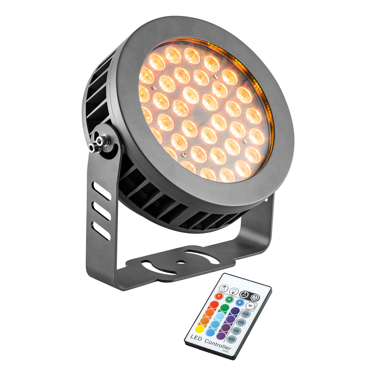 LED Fluter - anthrazit - IP65 - 36W - RGB 100-265V - 0,5 Zuleitung mit ...