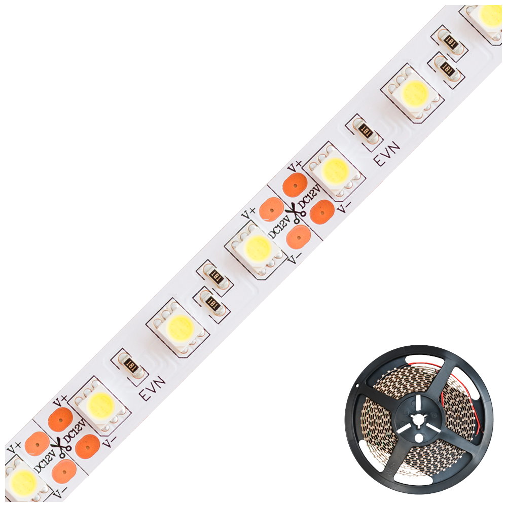 LED-Strip - IP20 - 12V/DC - 14,4W/m - 1000lm/m - 60LED/m 5m-Rolle - 3000K