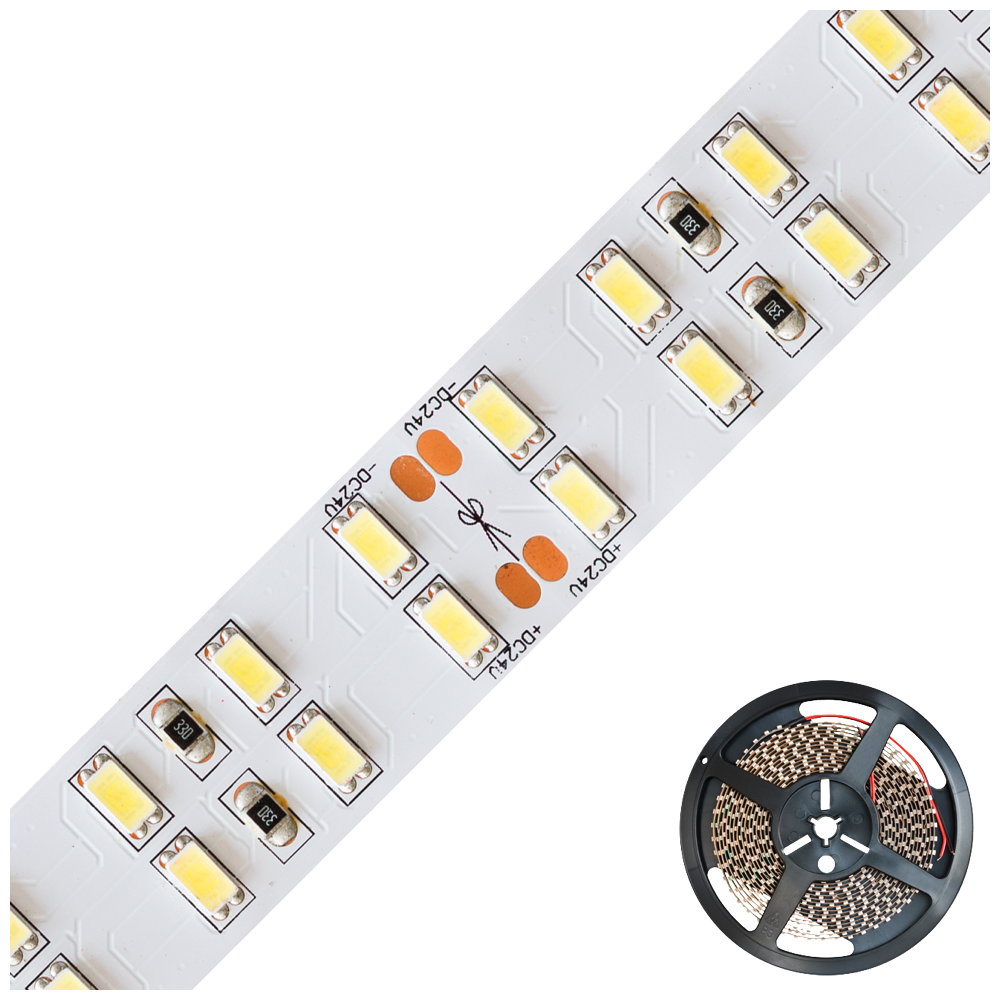 LED-Strip - IP20 - 24V/DC - 43,2W/m - 3880lm/m - 144LED/m 2m-Rolle ...