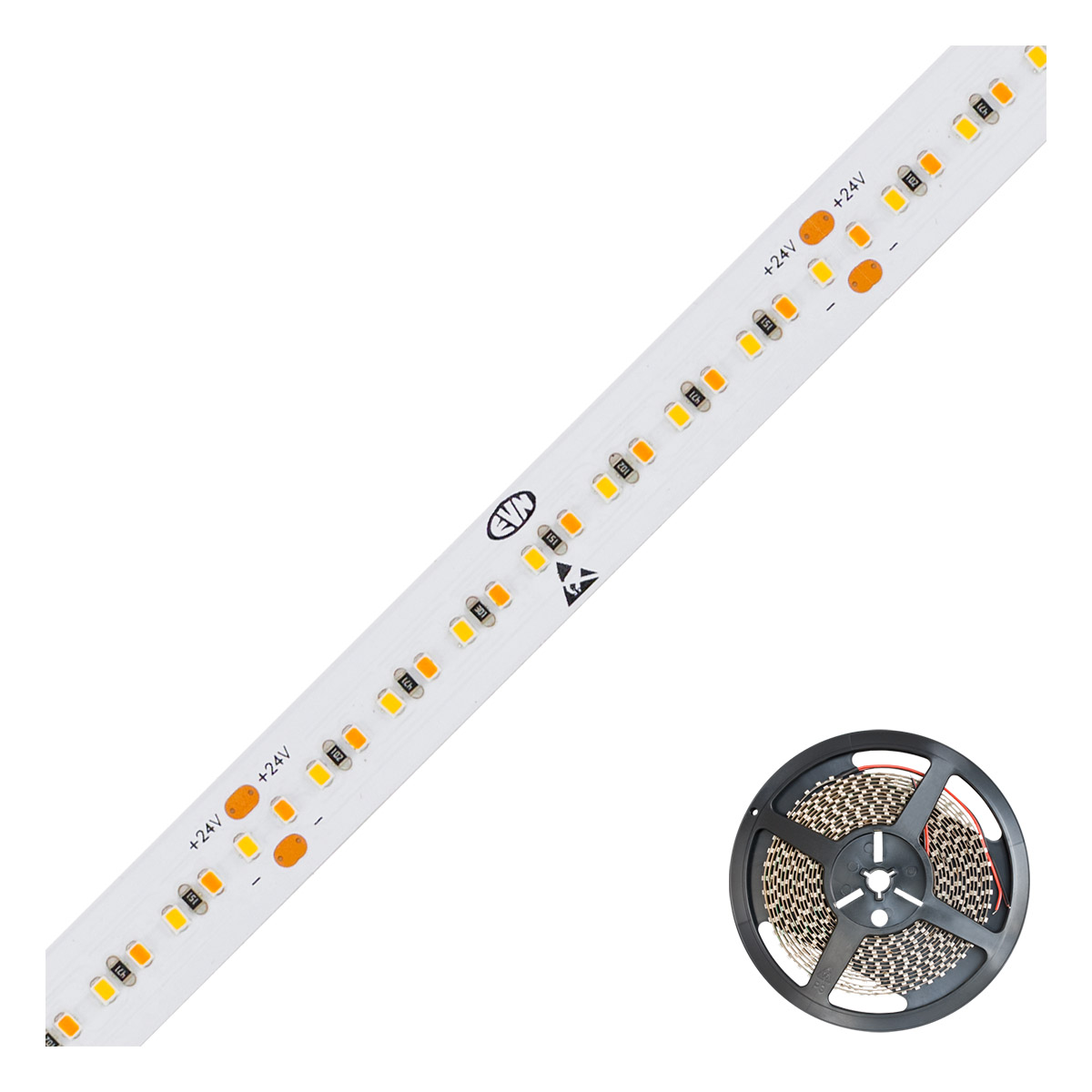 LED-Strip - IP20 - 24V/DC - 8W/m - max. 450lm/m 224LED/m - 5m-Rolle - 2700-1800K