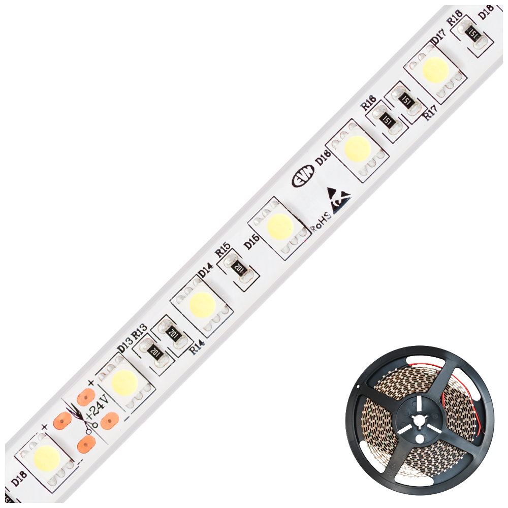LED-Strip - IP67 - 24V/DC - 14,4W/m - 976lm/m - 60LED/m 5m-Rolle - 2700K
