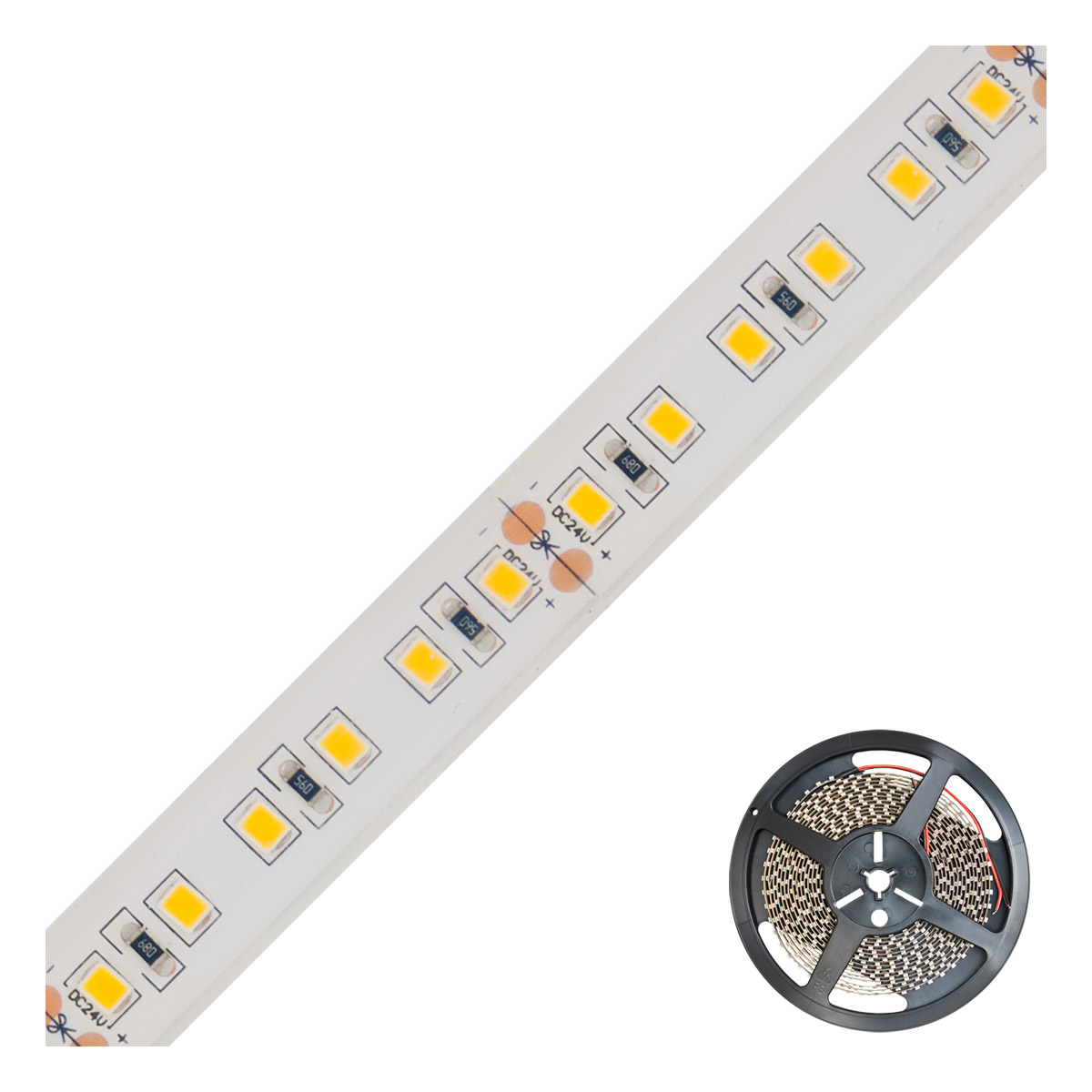 LED-Strip - IP68 - 24V/DC - 9,6W/m - 651lm/m - 120LED/m 5m-Rolle - 4000K