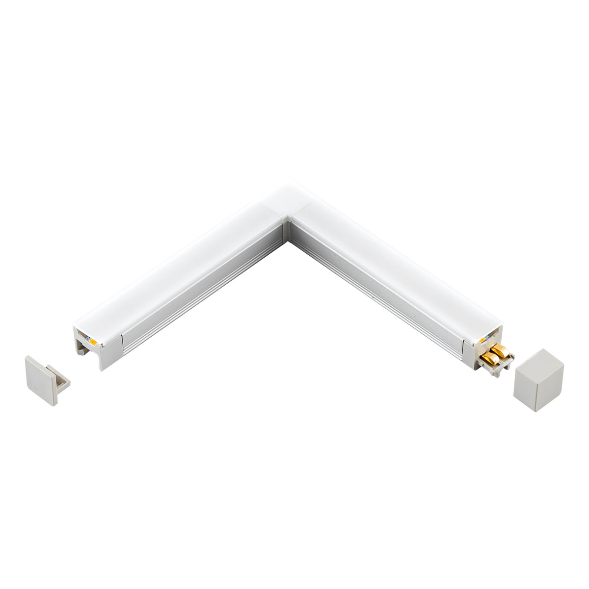 LED Anbauleuchte - alu - Ecke links - 85mm x 91mm IP20 - 24V/DC - 3000K ...