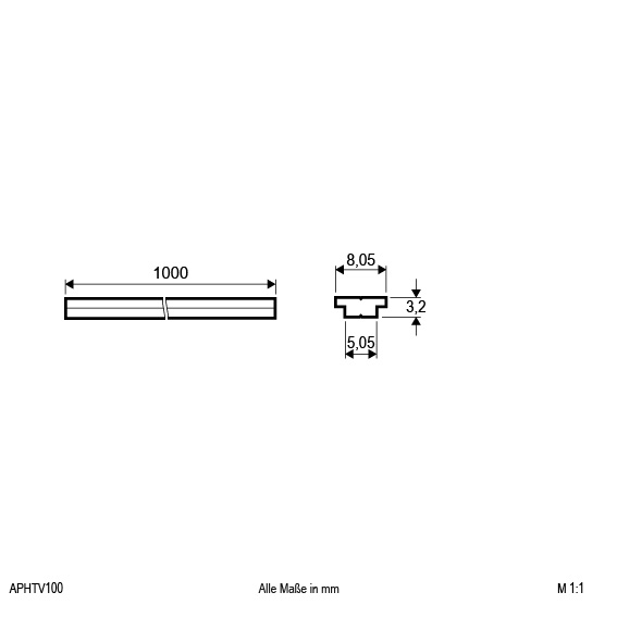 Alu-Profil-Verbinder - 100cm