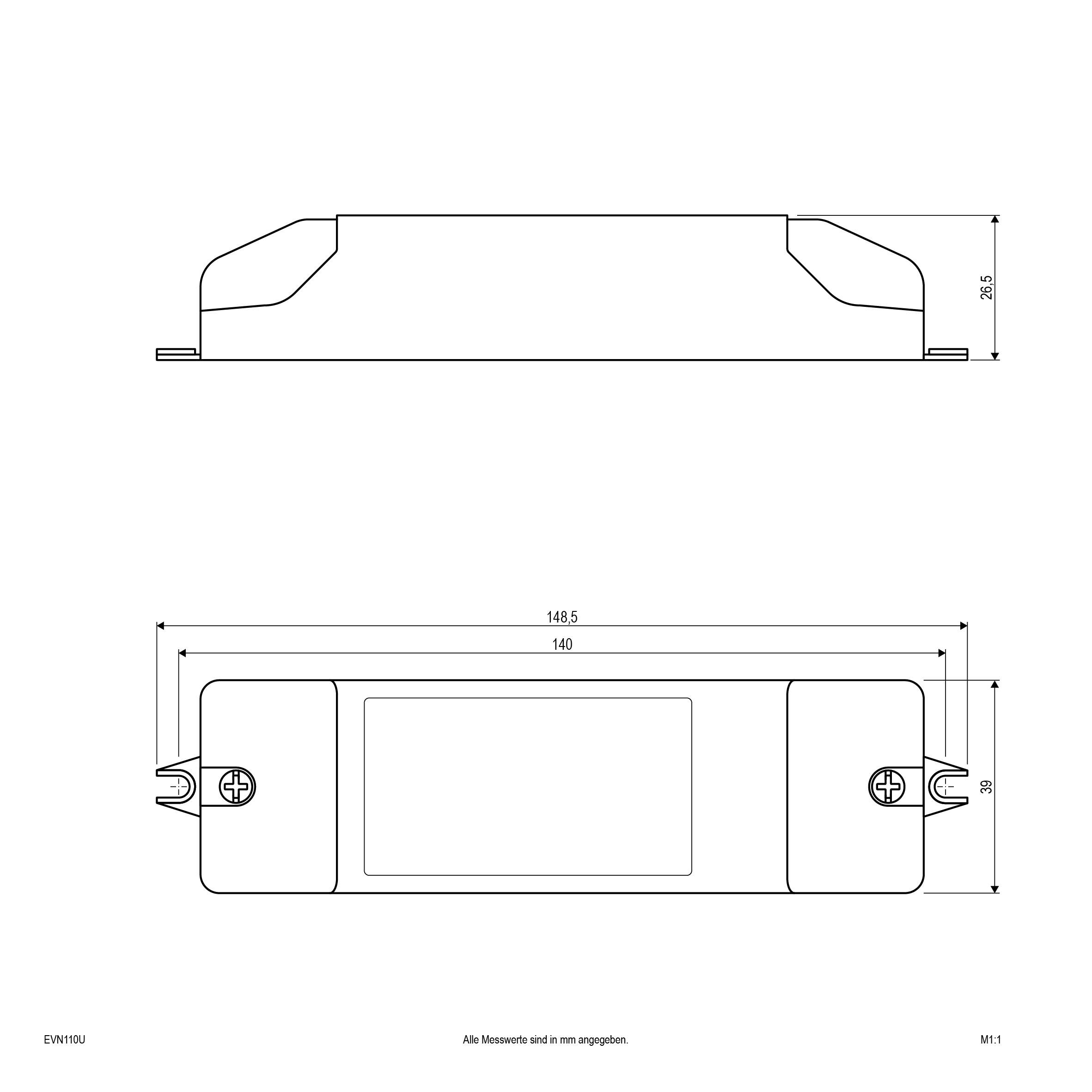 Elektr. Trafo 12V/AC - 20-105W - IP20 - Primär: 230-240V/AC Phasenan ...