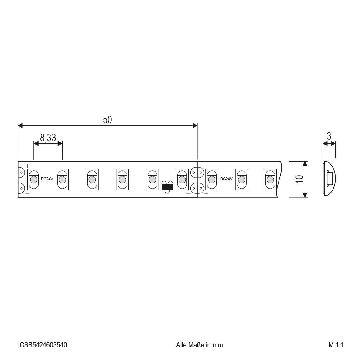 LED-Strip - IP54 - 24V/DC - 14,8W/m - 1235lm/m - 120LED/m 5m-Rolle ...