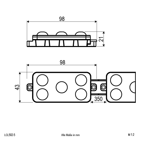 LED-Modul - IP66 - 12V/DC - 5W - 450lm - 5LED - 3000K 5er-Kette - LED's ...