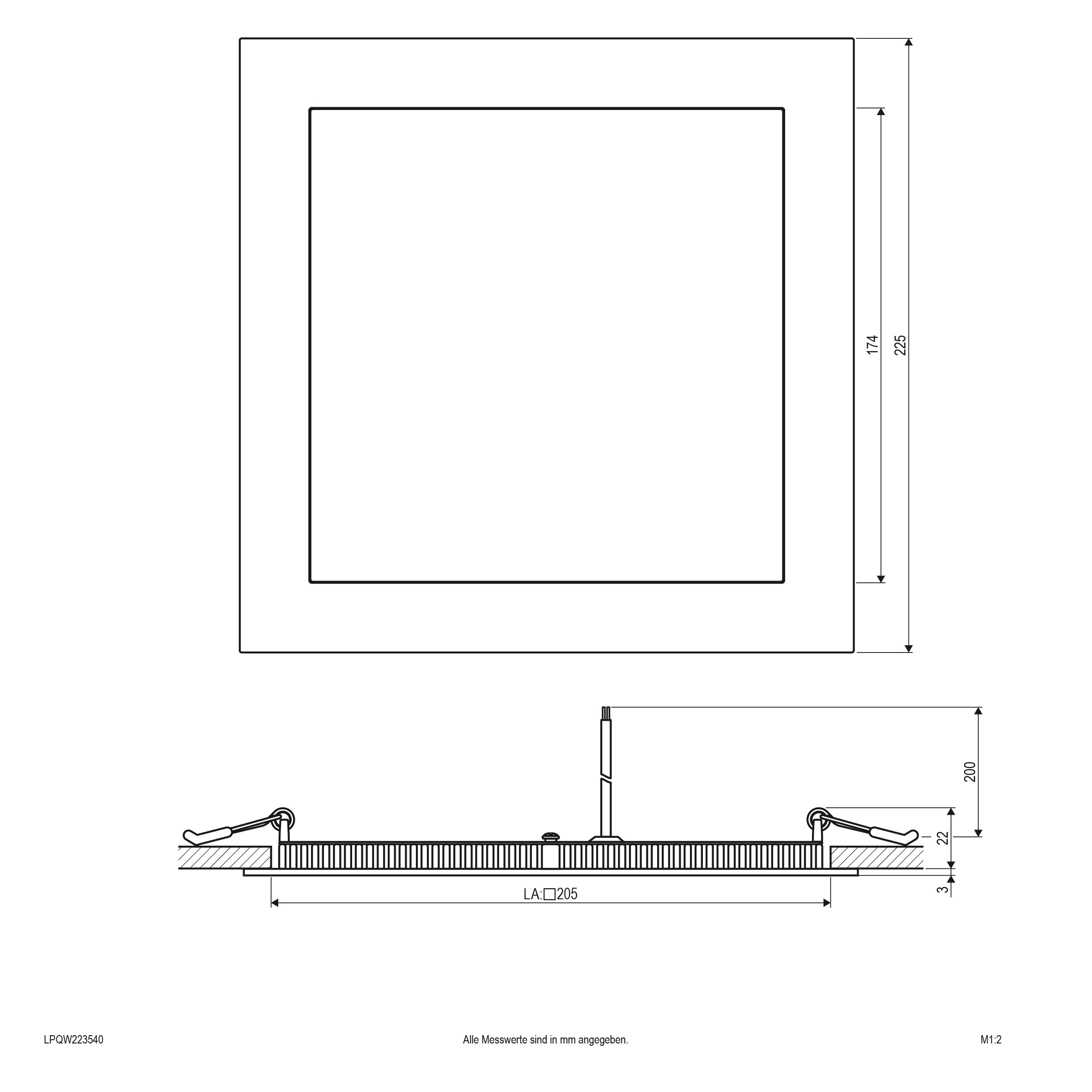 LED Einbaupanel - quad. - weiß - IP20 21W - 4000K - 1880lm - 350mA