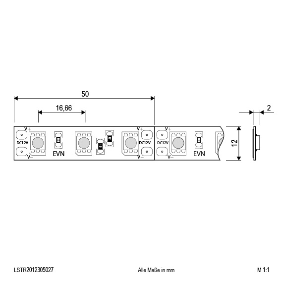 LED-Strip - IP20 - 12V/DC - 14,4W/m - 920lm/m - 60LED/m 5m-Rolle - 2700K