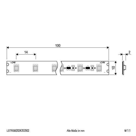 LED-Strip - IP20 - 24V/DC - 12W/m - 1320lm/m - 70LED/m 5m-Rolle - 3000K