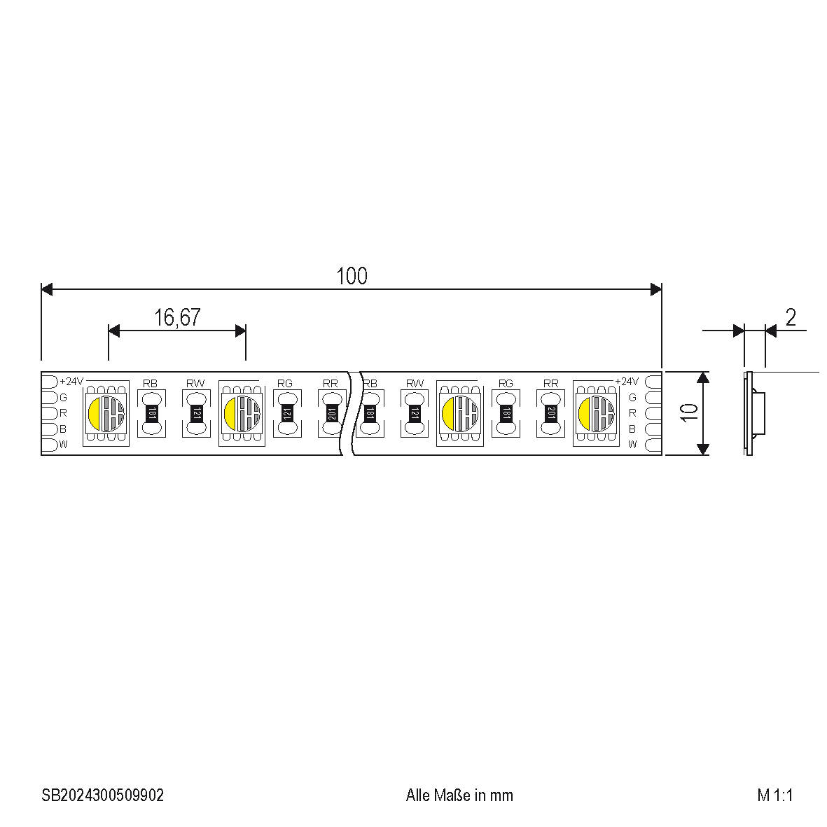 LED-Strip - IP20 - 24V/DC - 17W/m - max. 934lm/m 60LED/m - 5m-Rolle ...